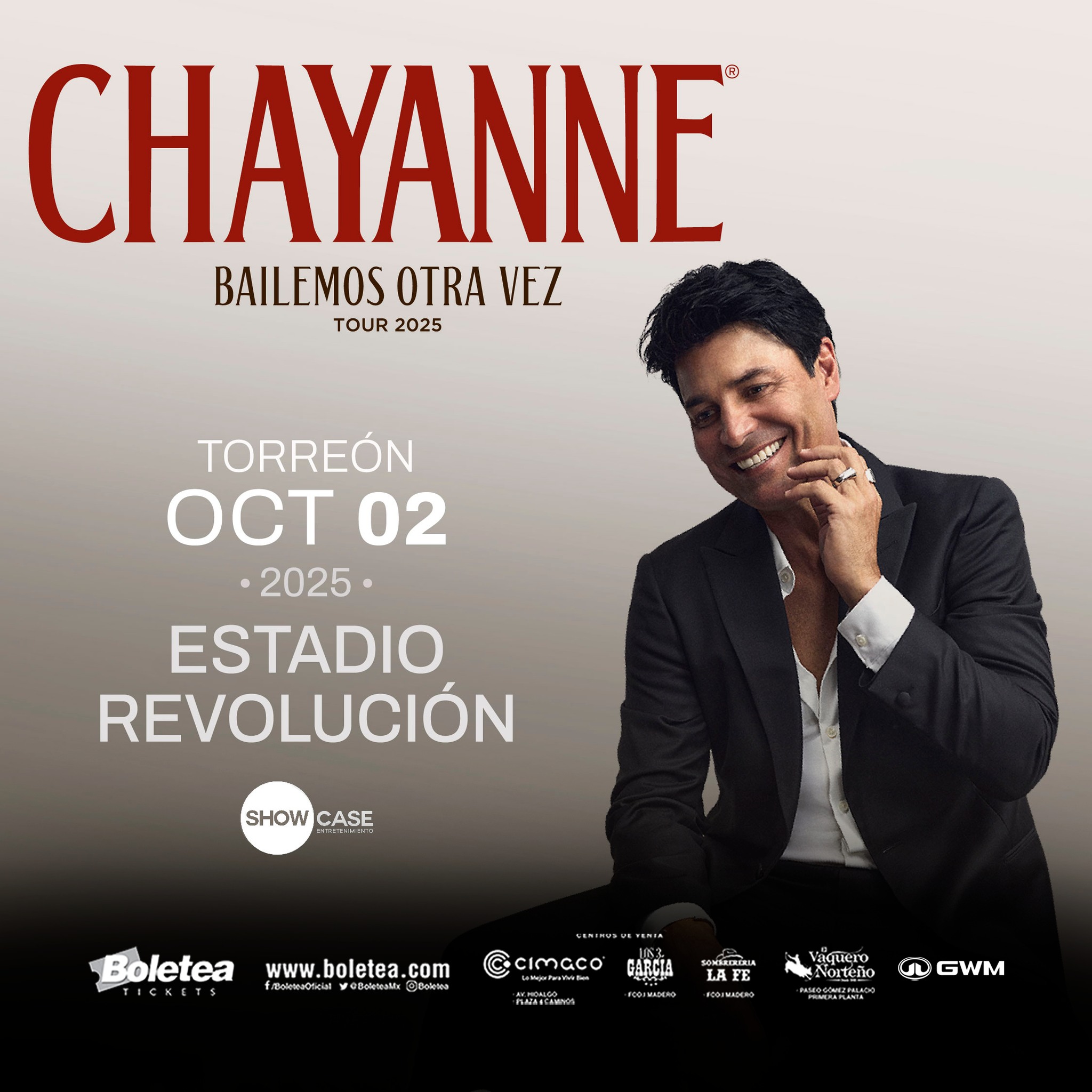 Chayanne en Torreón 2025: Precio OFICIAL boletos Bailemos Otra Vez