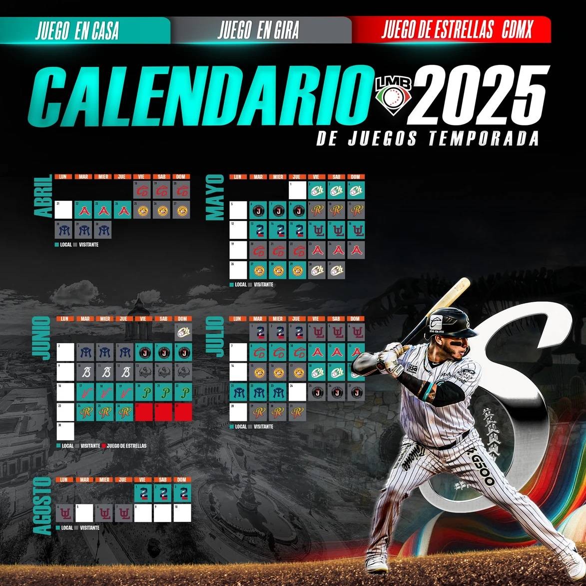 Listo el calendario de Saraperos para la temporada 2025 de LMB
