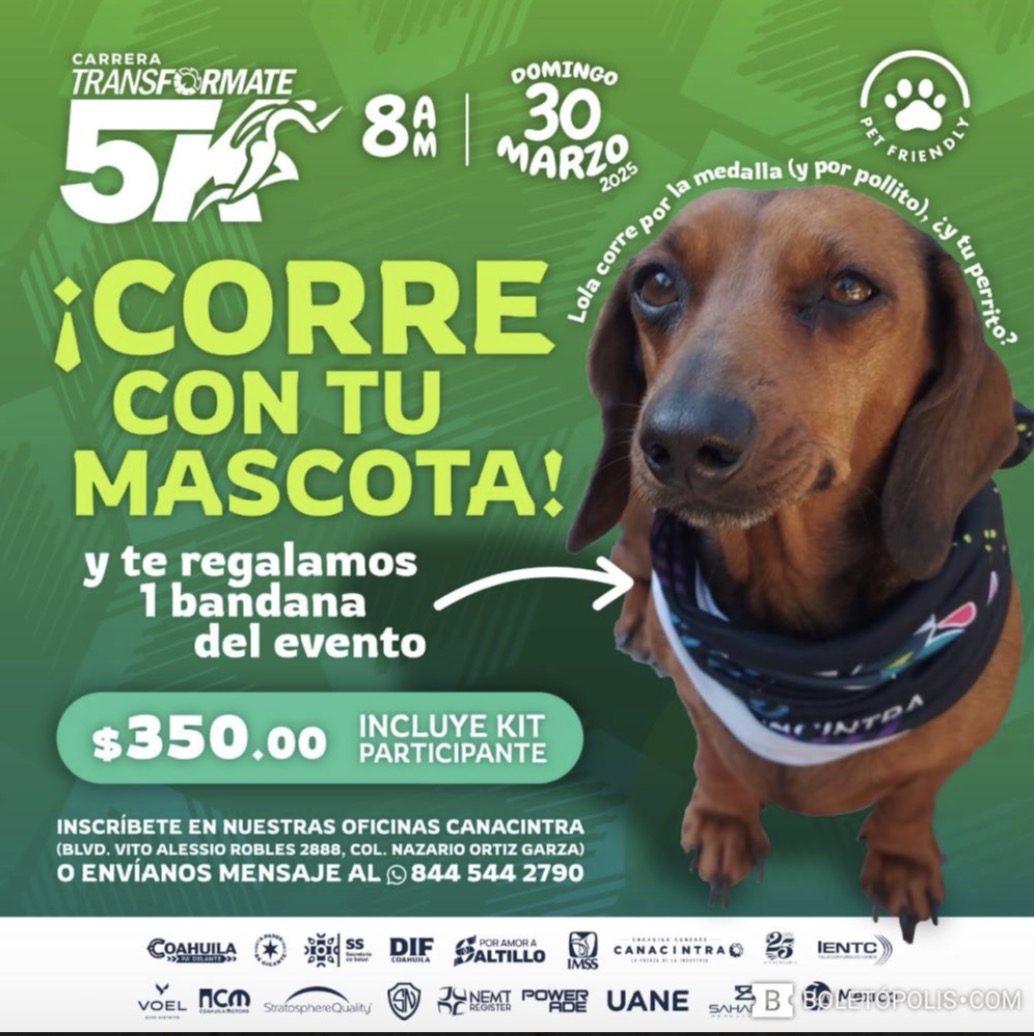Carrera Transfórmate 5K CANACINTRA en Saltillo: Fecha y horario
