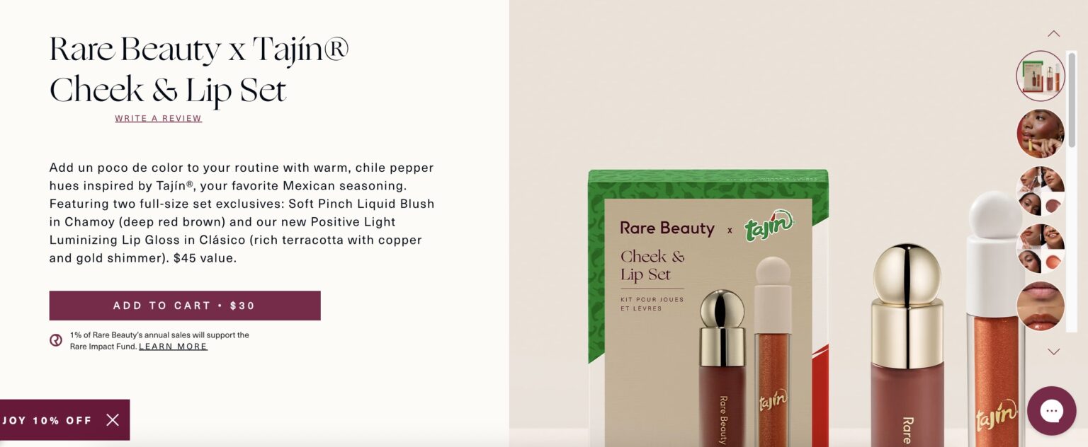 Todo sobre Rare Beauty x Tajín de Selena Gómez: Lanzamiento y precios en México