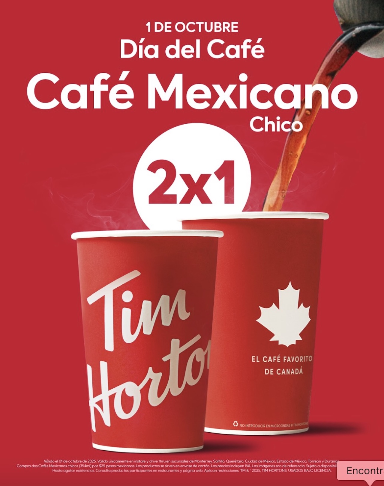 ¡Tim Hortons a 2x1! Así puedes aprovechar la promo del Día del Café ...
