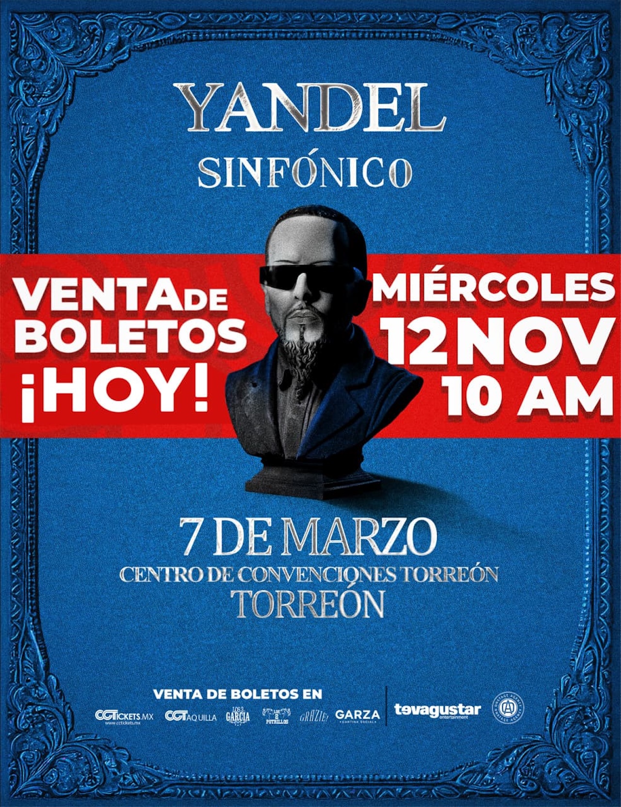 Concierto de Yandel en Torreón 2026: Precio de BOLETOS, zonas y más ...