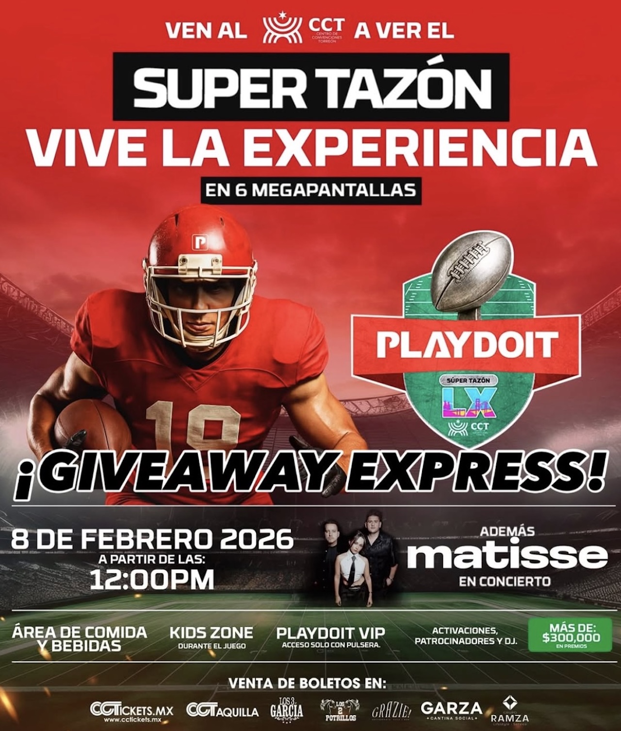 Todo listo para el Súper Tazón Playdoit - Rappi 2026 en CCT Torreón ...